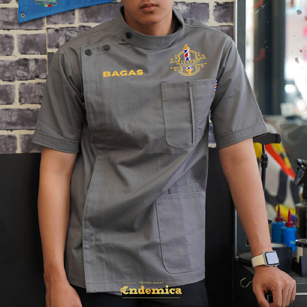KEMEJA Shirt/barber Uniform full cotton Thick Color Variants | Shopee ...