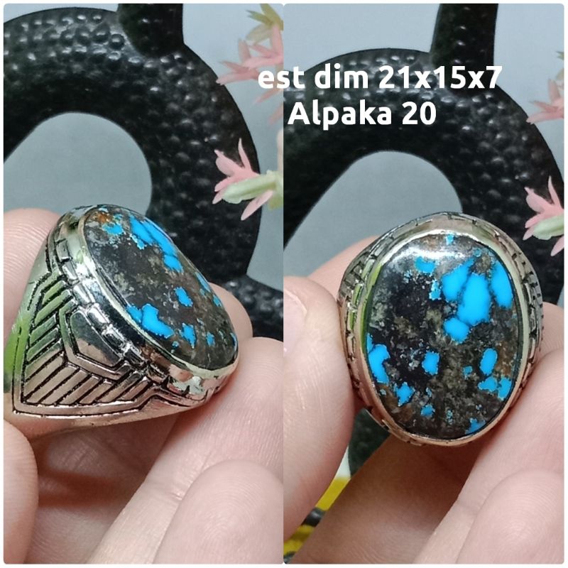 Iranian original Persian turquoise stone ring | Shopee Malaysia