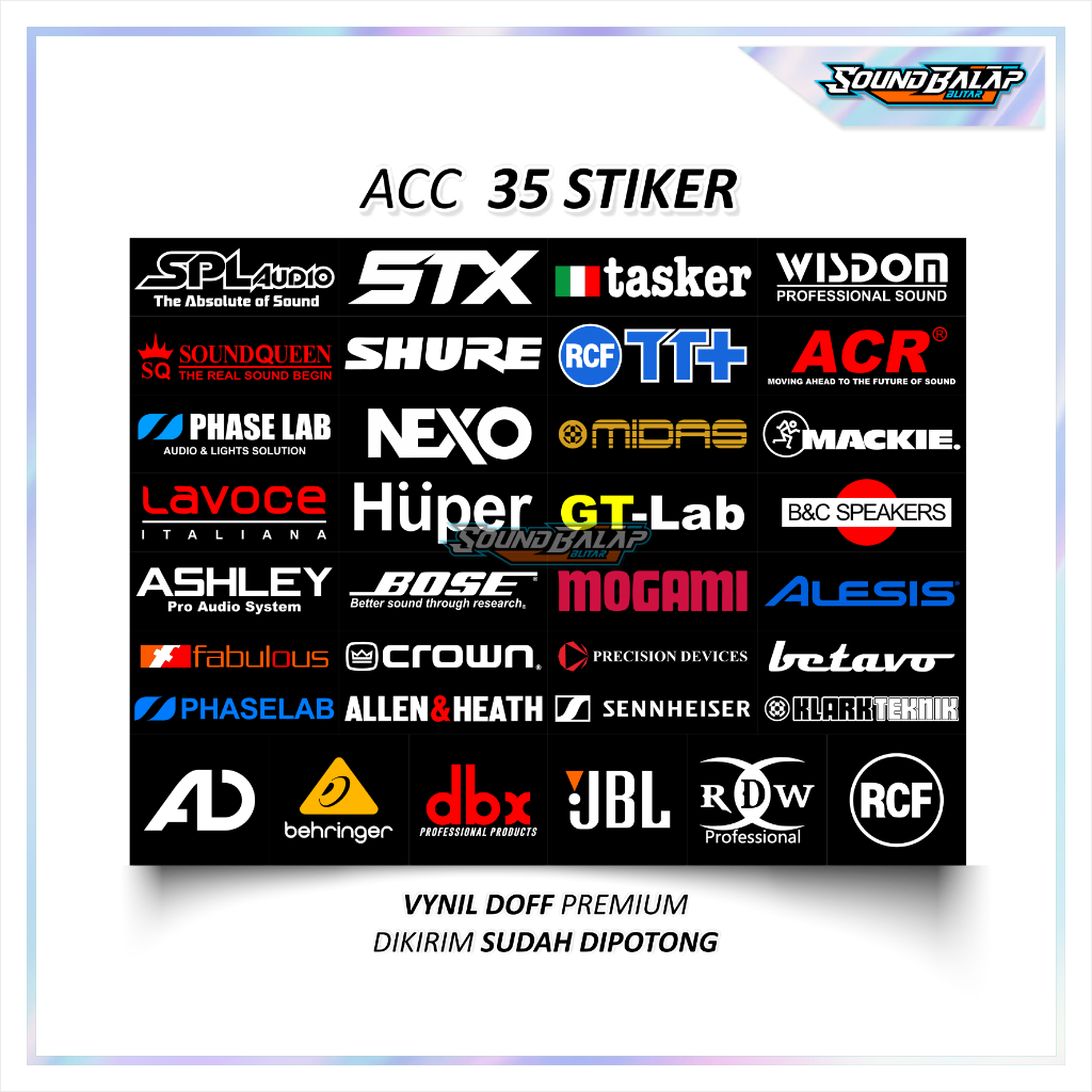 Sound SYSTEM STICKER CONTENTS 34 / 24 PREMIUM WATERPROOF VYNIL STICKER ...