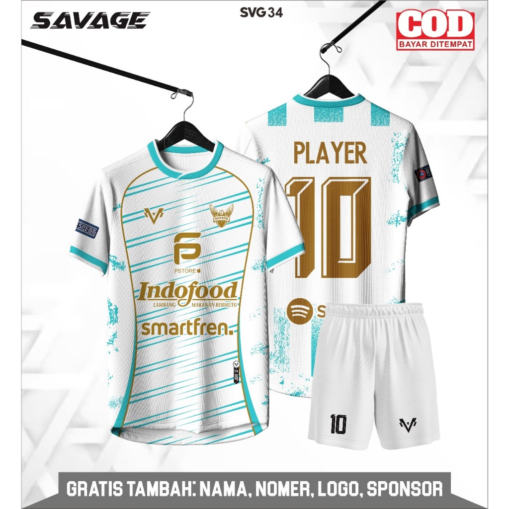 Custom FUTSAL JERSEY NAME AND BACK NUMBER UNIT FULLPRINTING CURRENT SET ...
