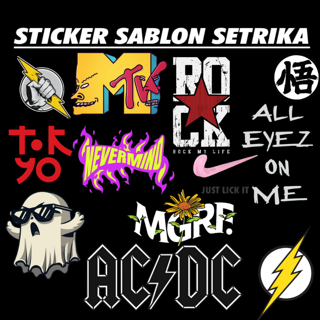 Sablon Iron Sablon Sablon Sticker Music Theme ROCK BAND P26-30 Sablon ...