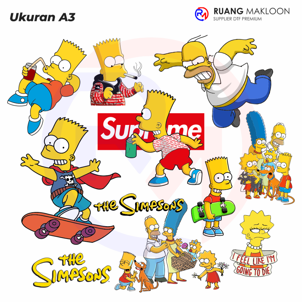 Iron-on Screen Printing DTF Screen Printing Unit A3 The Simpsons ...