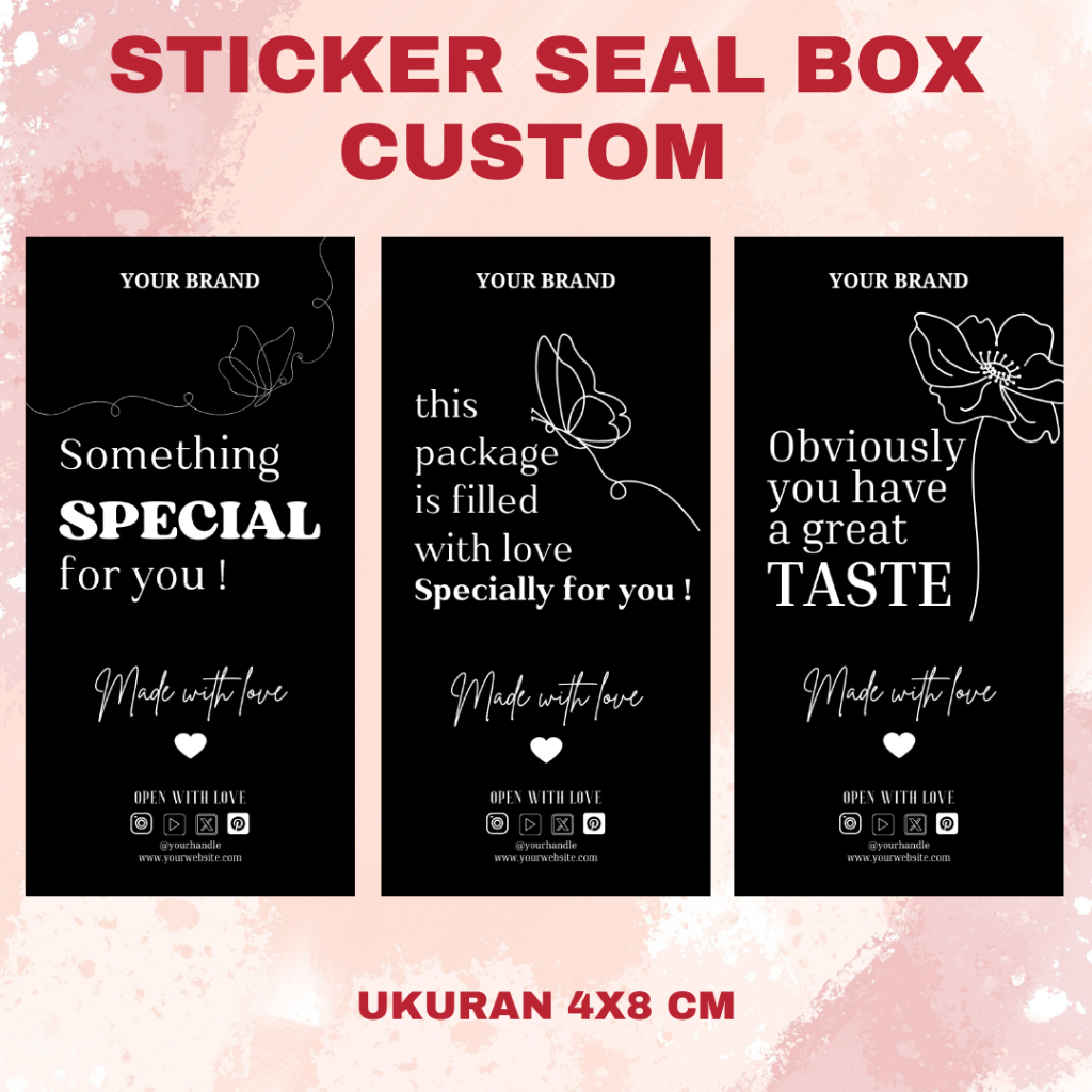 (25 pcs) SEAL STICKER SEAL BOX BLACK SEAL STICKER BOX AESTHETIC SEAL ...