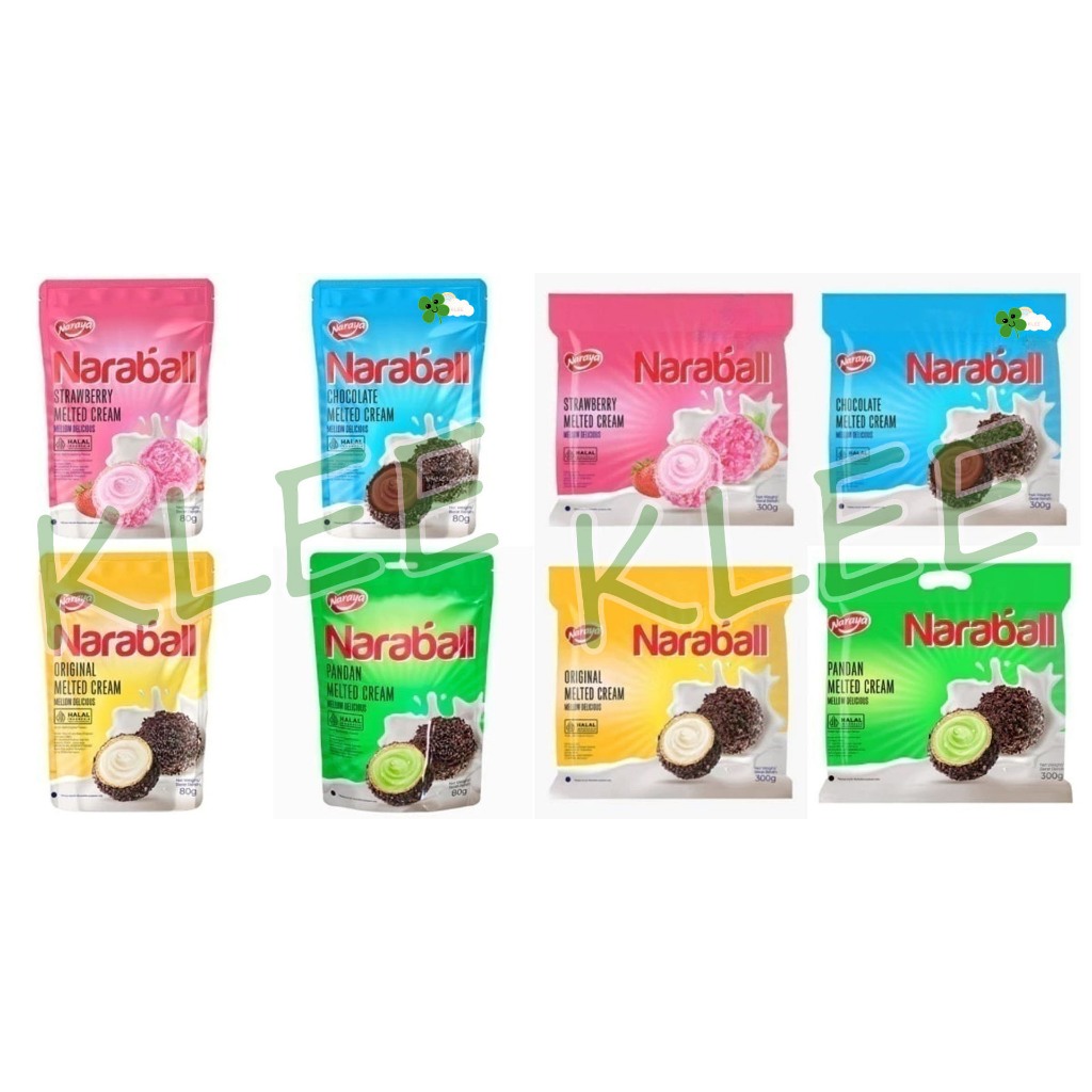 Naraya NARABALL Biscuit Wafer Ball Original Chocolate Strawberry Pandan ...