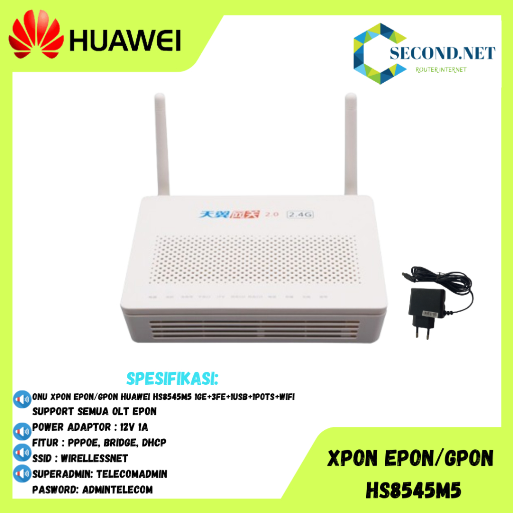 Huawei XPON EPON GPON 1G 4FE 1USB 2 Antenna 3DB Support ALL OLT GPON ...