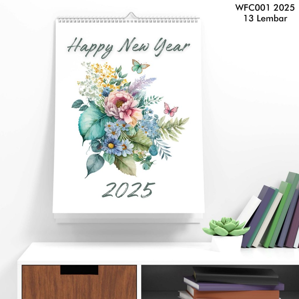 2025 Wall Calendar Aesthetic Floral Print Wall Spiral Hanger Calendar ...