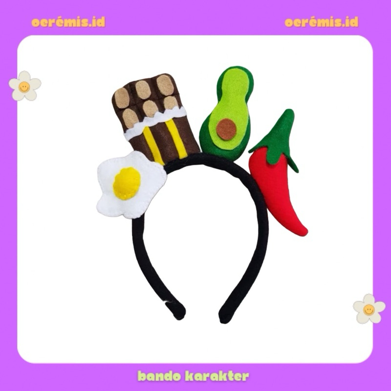 Food Character Headbands/Food COSPLAY Headbands/Chocolate Avocado Chili ...
