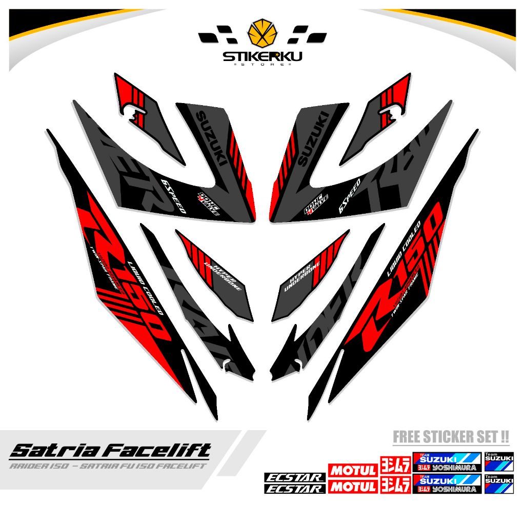 Facelift SATRIA STICKER / MTF 14 / SATRIA F 150 NEW STRIPING / SETIKER ...