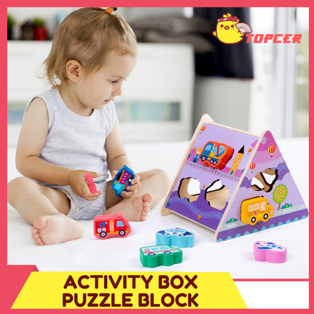 Wooden Activity Box Matching Toys - Educational Toys Sorting Knowing ...