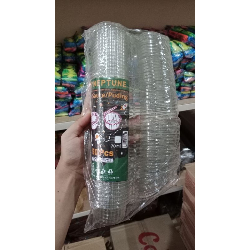 Mika CUP SAMBAL SAUCE/PUDING CUP + CONNECTED LID CONTAINS 50 PCS ...
