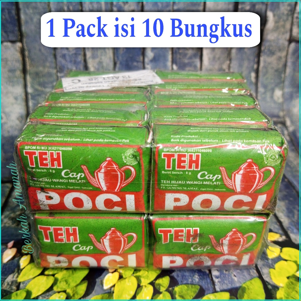 HIJAU Green Poci Tea with Jasmine Aroma 1 Pack contains 10 Packs @8gram ...