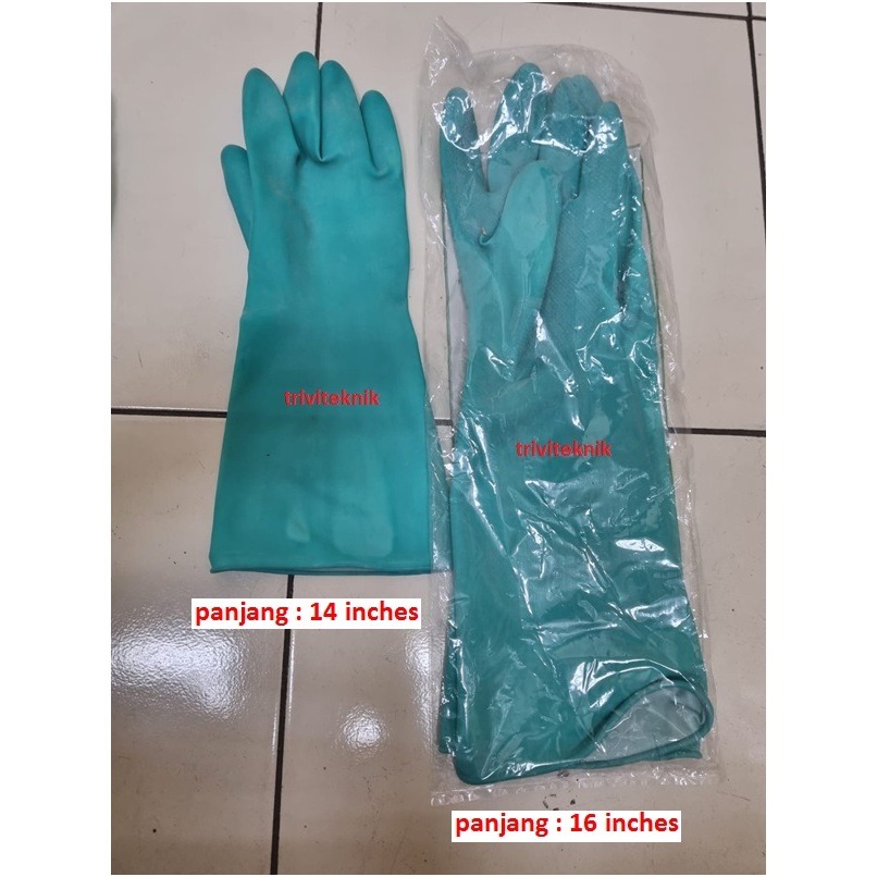 HIJAU Seagull Gloves super green rubber chemical Resistant rubber Water ...