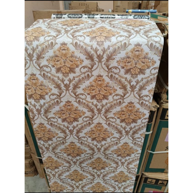 45cm x 10m batik gold batik wall Wallpaper with cy1016 motif | Shopee ...