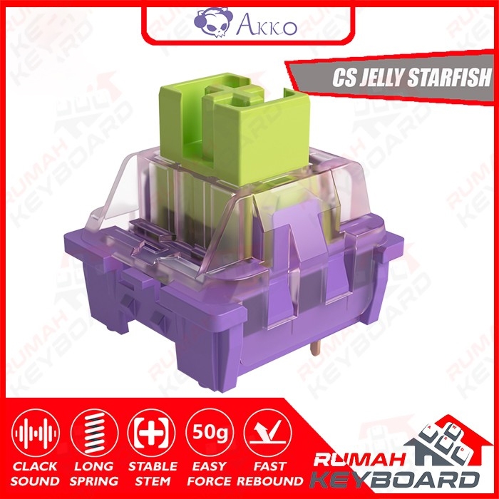 Switch - AKKO CS JELLY STARFISH - 3 PIN - 50g - PCB MOUNT - LINEAR | Shopee Malaysia