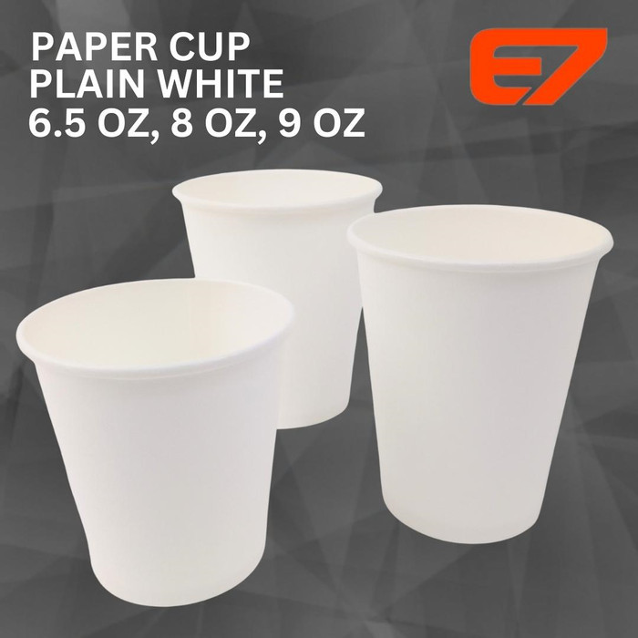 PUTIH Plain White Paper Hot Cup - Paper Cup, Paper Cup - 50pcs | Shopee ...