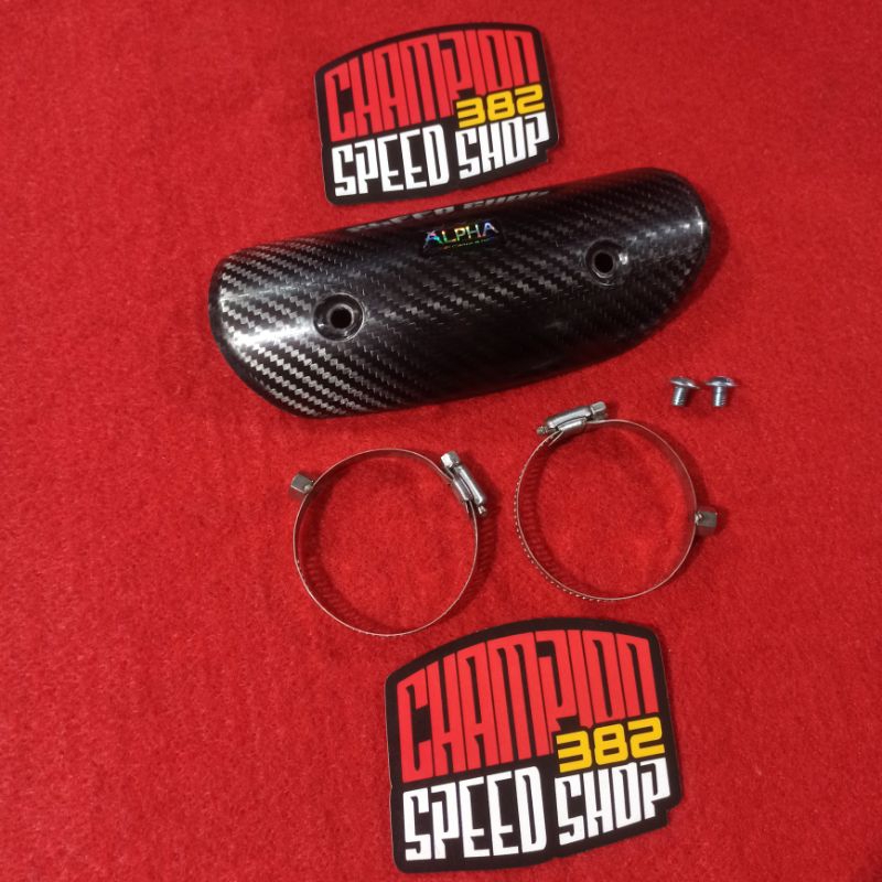 Exhaust Pipe Protector Exhaust Heat Pipe Guard Carbon Twill Cover Alpha ...