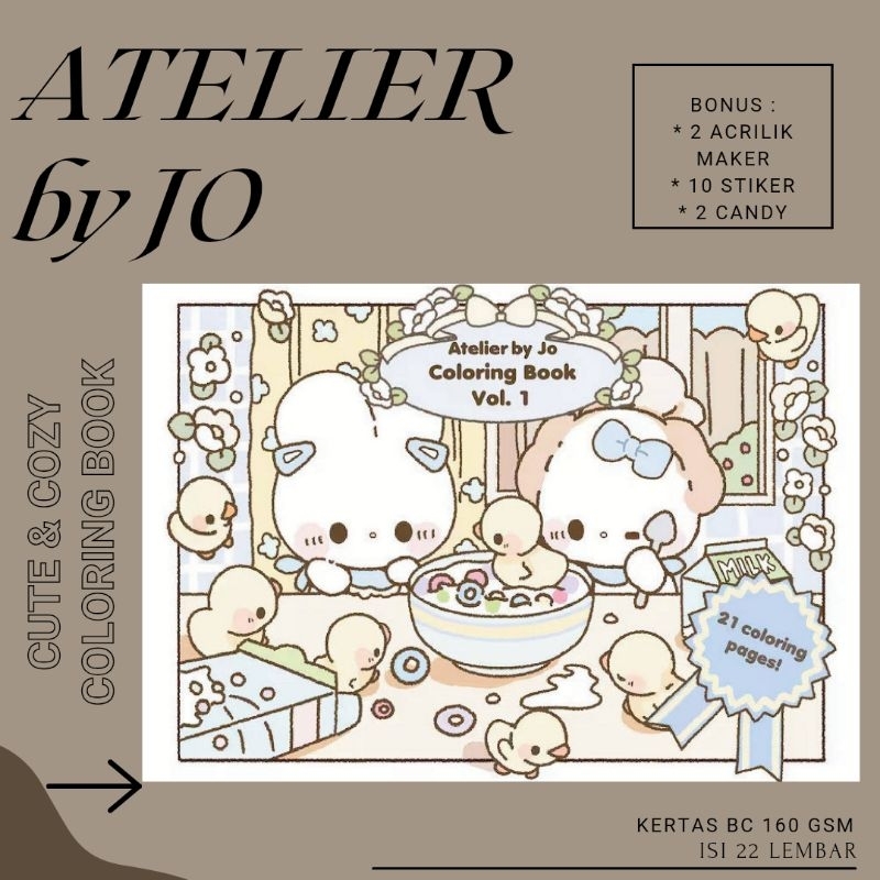 (22 Lmbr) Atelier Coloring Book by Jo Vol. 1 Cute & Comfy Coloring Book ...