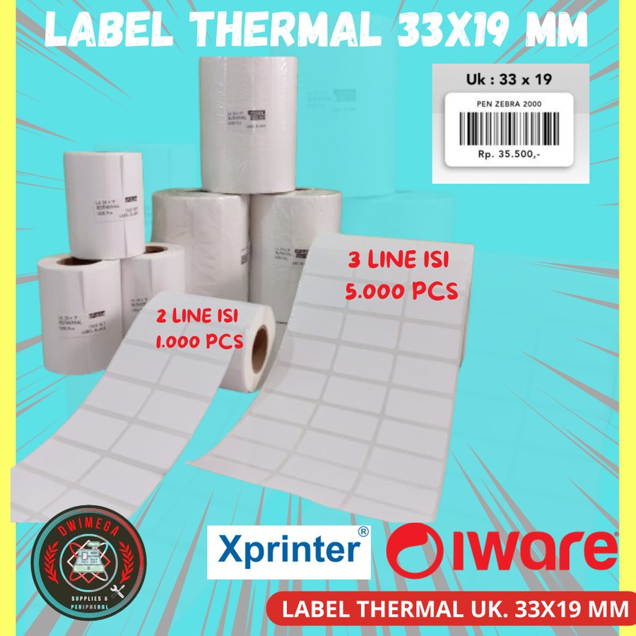 Labels / Thermal Stickers Various Sizes /33x15/40x30/100x150/40x46 ...