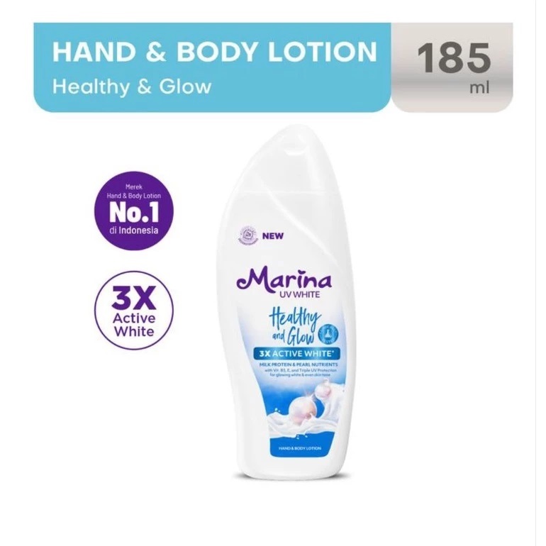 Marina Hand & Body Lotion UV White Healthy & Glow 185ml | Maria Body ...