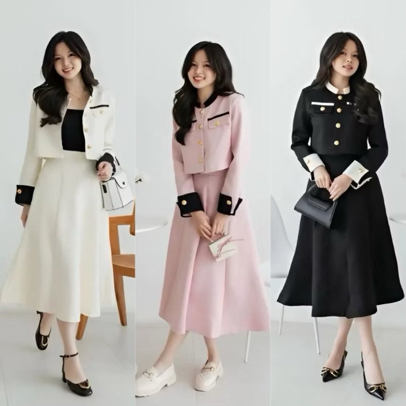 Tifkly - WOMEN'S SET KOREAN STYLE BLAZER MODEL / ONESET LATEST KOREAN ...