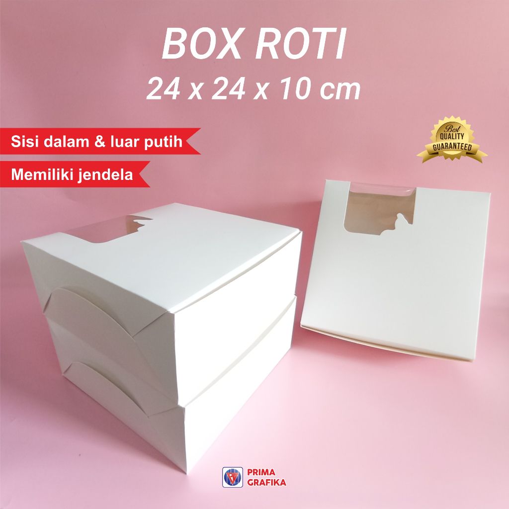 PUTIH Window Bread Box 24 x 24 x 10 Plain White Bread Packaging ...