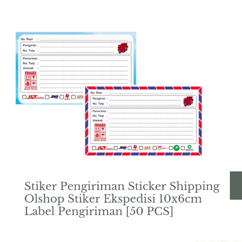 Shipping Sticker Sticker Shipping Olshop Expedition Sticker 10x6cm ...