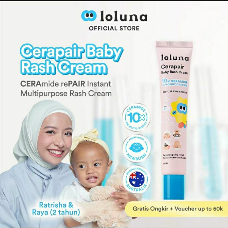 Loluna Baby Rash Cream 10x Ceramide & Probiotic Blends / Cream for ...