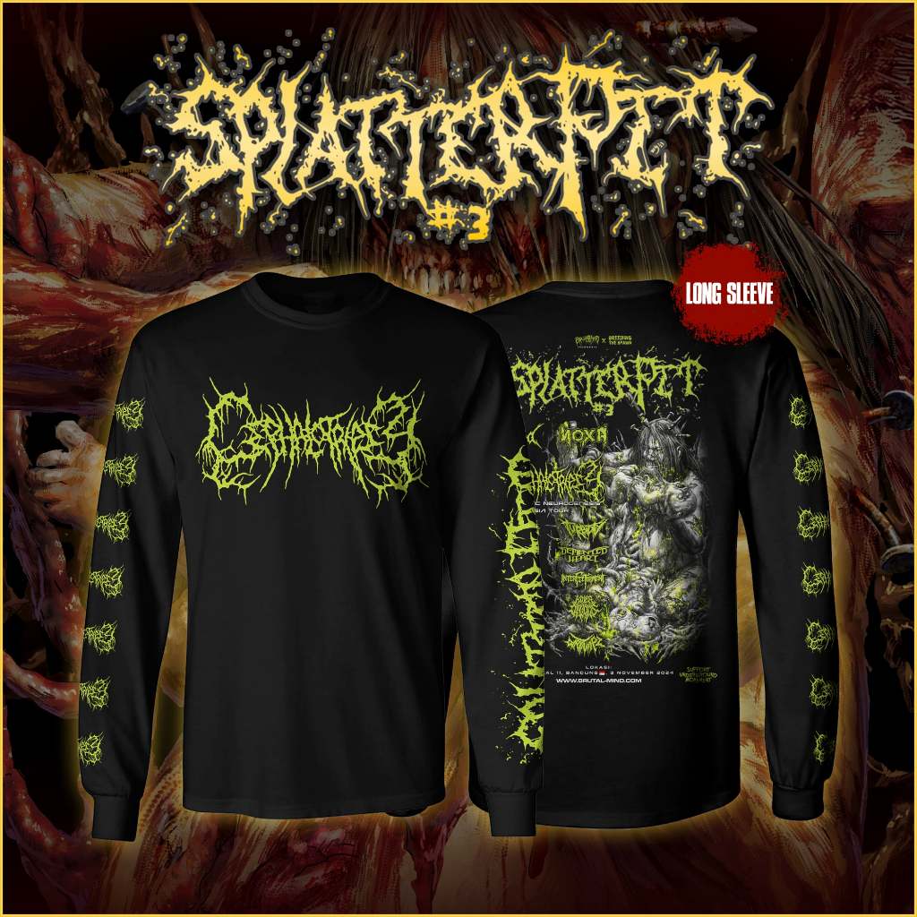 Original LONGSLEEVE CEPHALOTRIPSY - Splater Pit 3 - Green Logo | Shopee ...