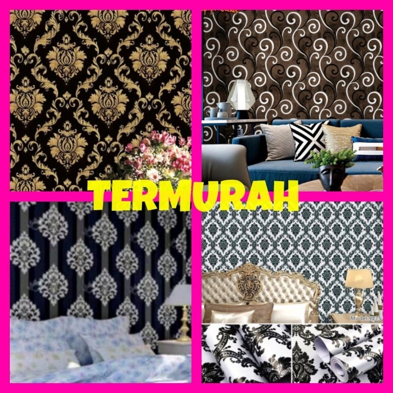 Wall Wallpaper Batik Motif Wallpaper Wall Stickers Living Room Wall ...