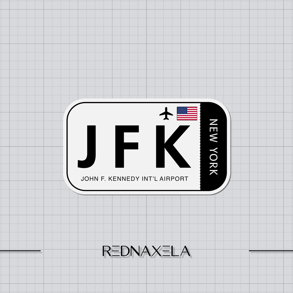 John F Kenndey International Airport Code JFK Sign Sticker | Shopee ...