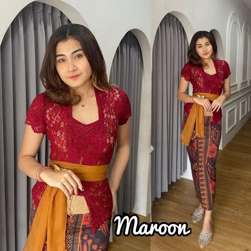 Modern Women'S Invitation Kebaya Brukat Sofia Bed Short Sleeve Stacked ...