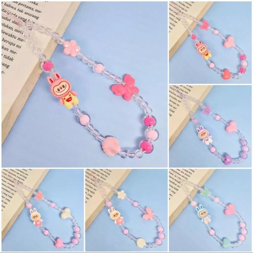 HP Labubu Luxury Premium Bead Cell Phone Strap / Cute Cartoon Labubu ...