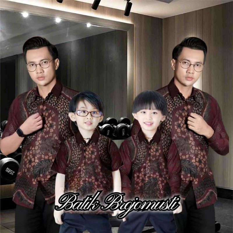 KATUN Couple batik men's father and son long sleeve age 2-12 years ...