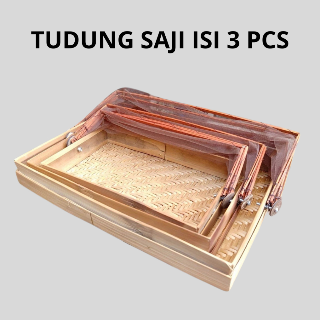 Square BAMBOO SERVING HOOD SET (CONTAINS 3) BAMBOO WOVEN SERVING HOOD ...