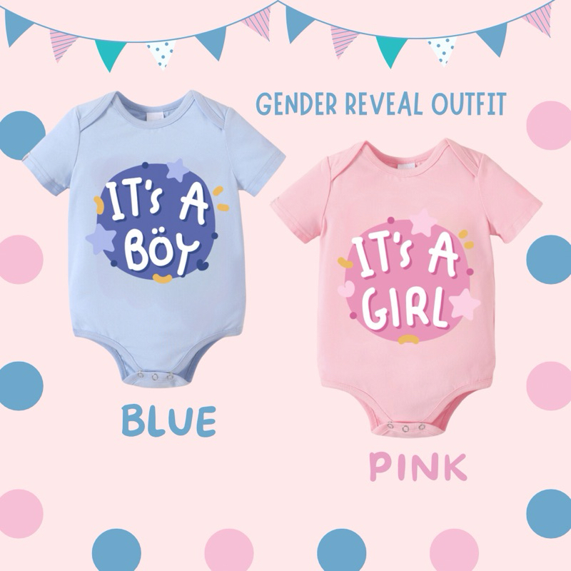 Baby clothes / baby jumpers with ITS GIRL BOY Gender Reveal Motif / New ...