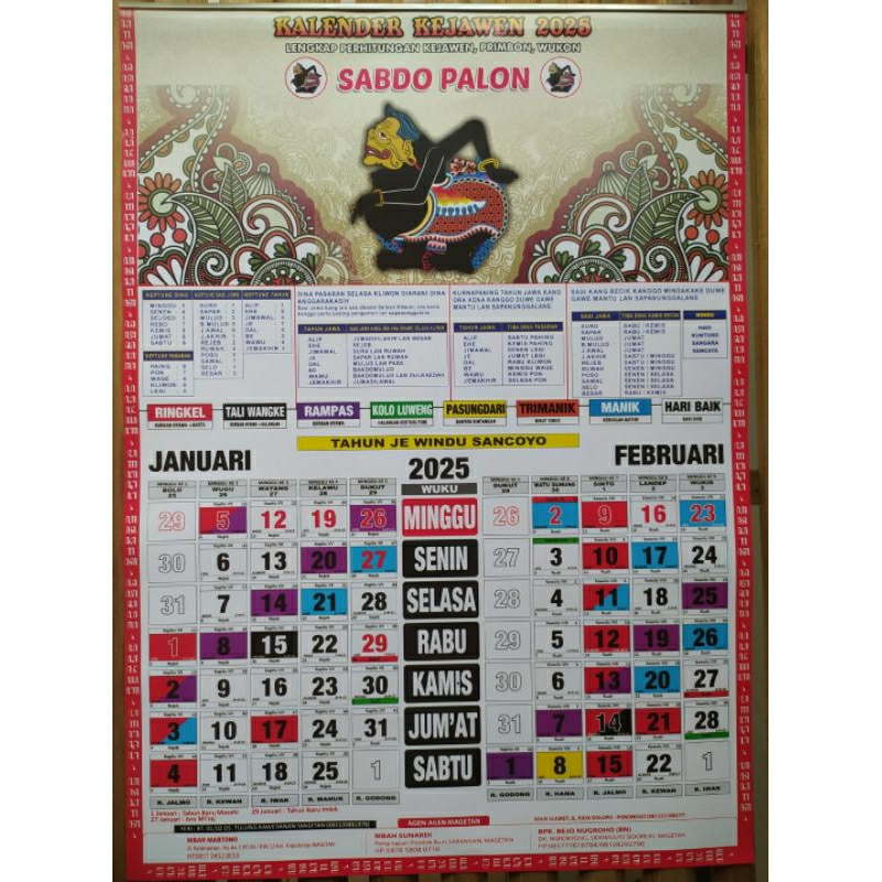 Wholesale : 2025 Calendar - 2025 Javanese Calendar Sabdo Palon ...