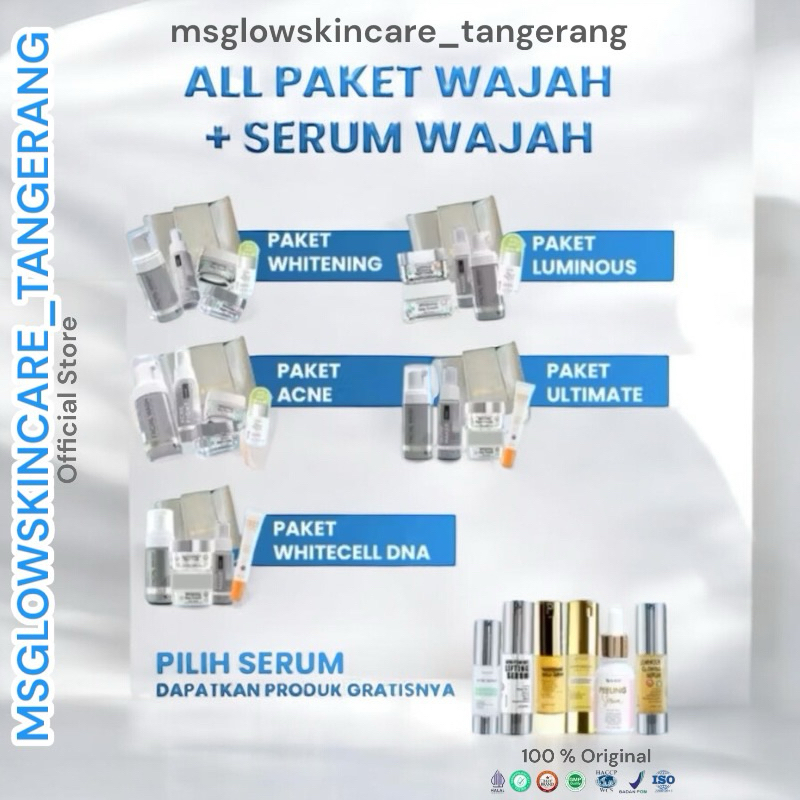 Ms GLOW - WHITENING SERIES FACIAL PACKAGE 750 GR + 15 ML SERUM (SELECT ...