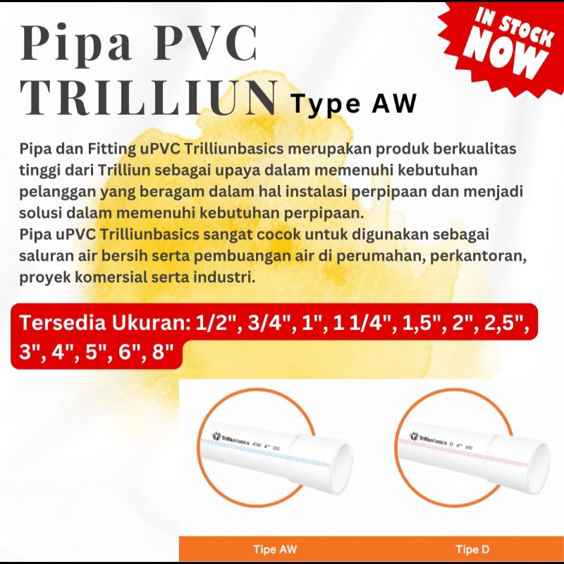 (UK 1⁄2" - 3") TYPE AW TRILLION PVC PIPE | Shopee Malaysia
