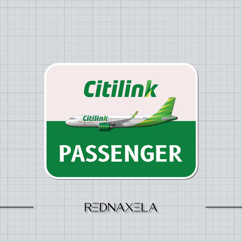Citilink Indonesia Card Vinyl Sticker Model Passenger Sign Sticker ...
