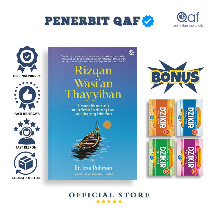 Qaf Publisher- Book Rizqan Wasi'an Tayyiban [Work of Dr. Izza Rohman] [Bonus Prayer Book ...