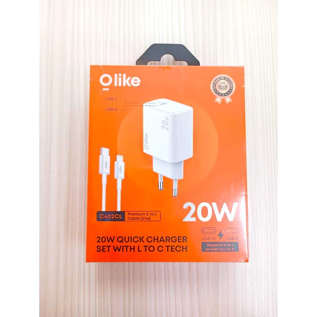 Olike CHARGER C402CL CHARGER ADAPTER 20W 3A DUAL PORT OUTPUT USB TYPE C ...