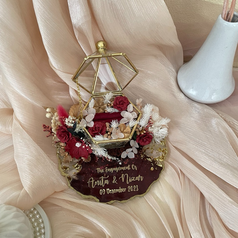 Wedding Ring Box Resin Ring Bearer Cone Terrarium Wedding Proposal ...