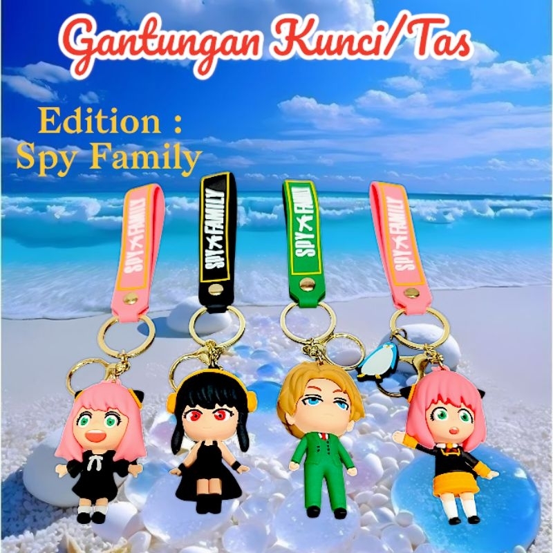 GANTUNGAN Keychain Keychain Car Motorcycle Spy Family Anya Demon Slayer ...