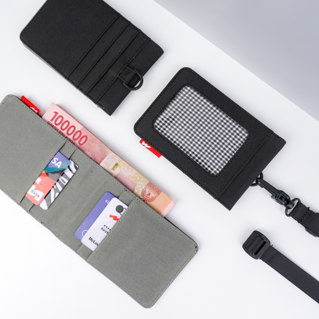 ID Card Holder Cloth Nametag Hanging Wallet Cashless Card Holder ATM ...