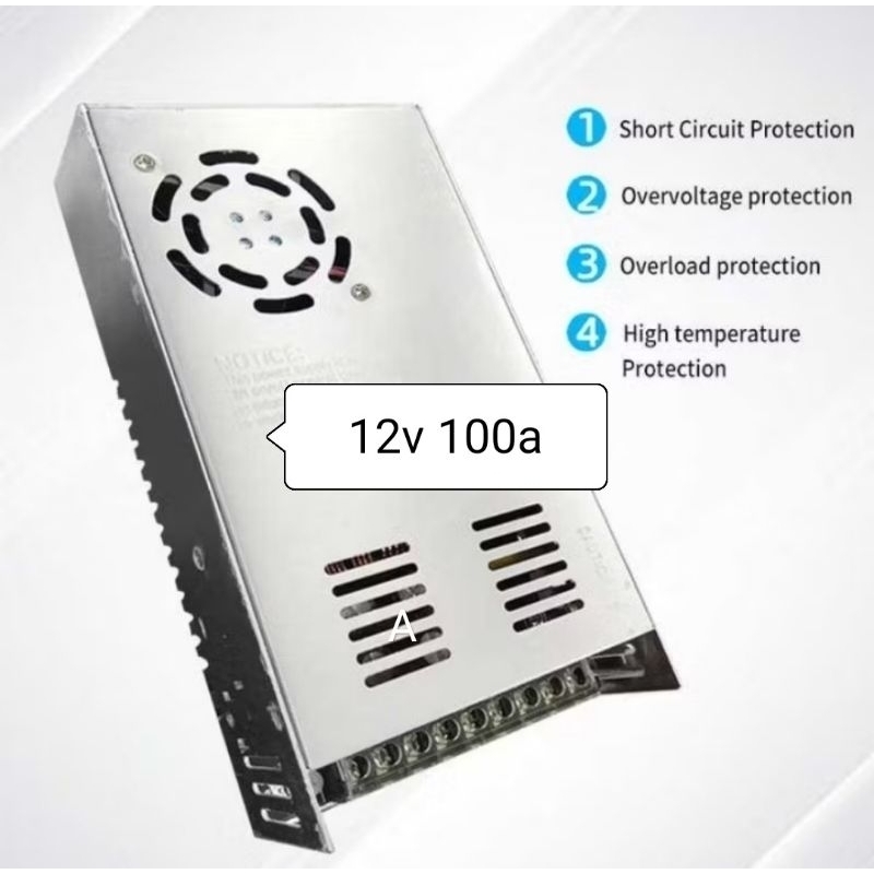 12v/100a 1200W Power Supply Transformer Adapter Dimensions: L 21 cm x ...