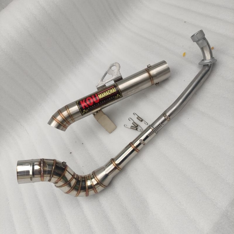 Kou mahachai super open pipe canister tube type 51mm + big elbow for wave 100/110/125 xrm 110 ...