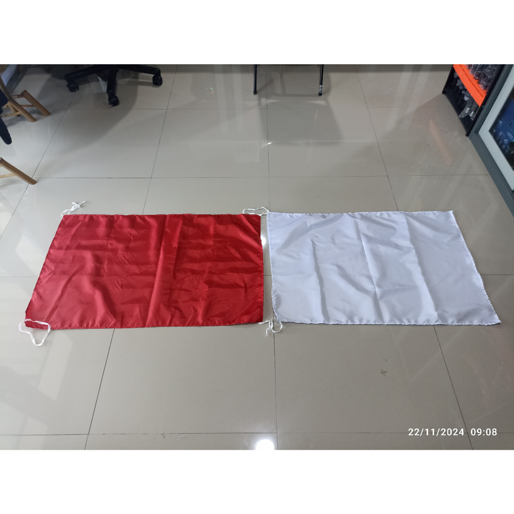 MERAH PUTIH Plain FLAG FOR BACKGROUND WHITE & RED STITCHED + ROPE ...