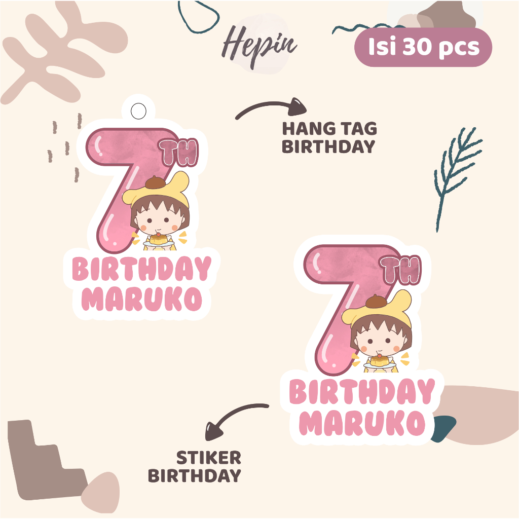 MARUKO (30pcs) Diecut label hang tag CHIBI MARAKO CHAN /cute print ...