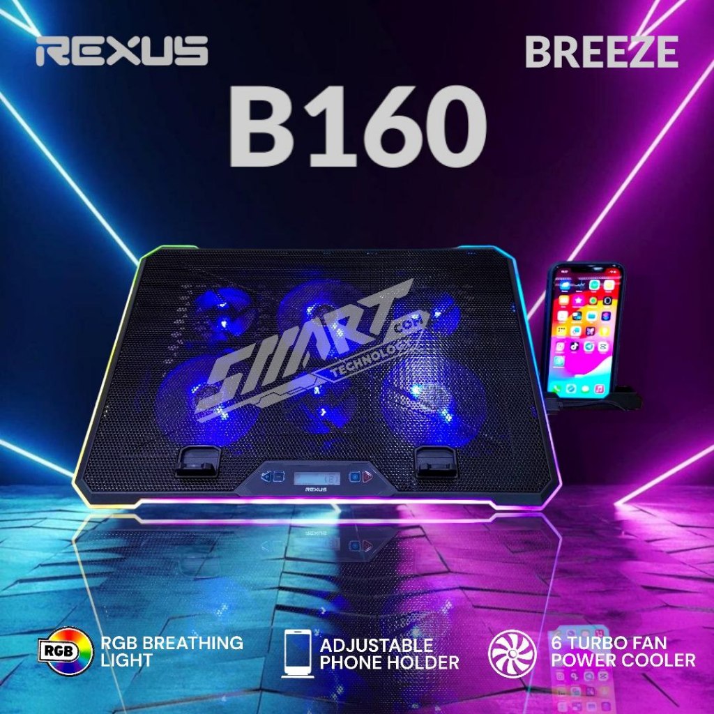 Rexus Cooling Pad Breeze B160 Fan With RGB | Shopee Malaysia