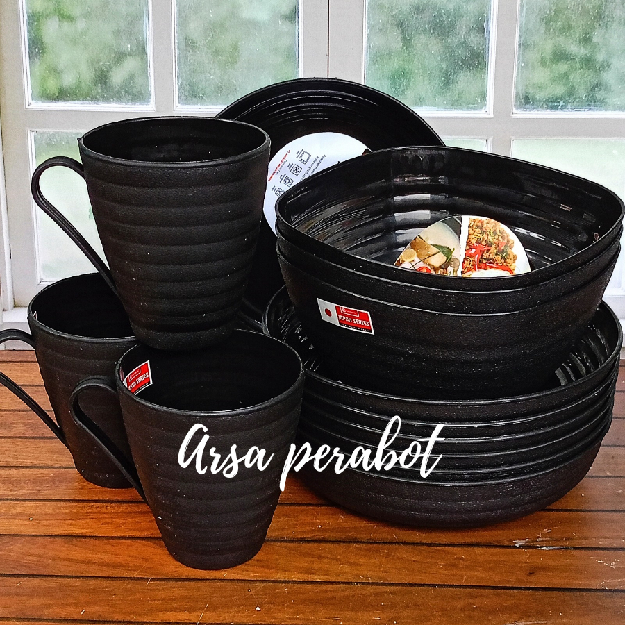 HITAM 12pcs Black ramen pkatan seat Free bowl spoon | Shopee Malaysia